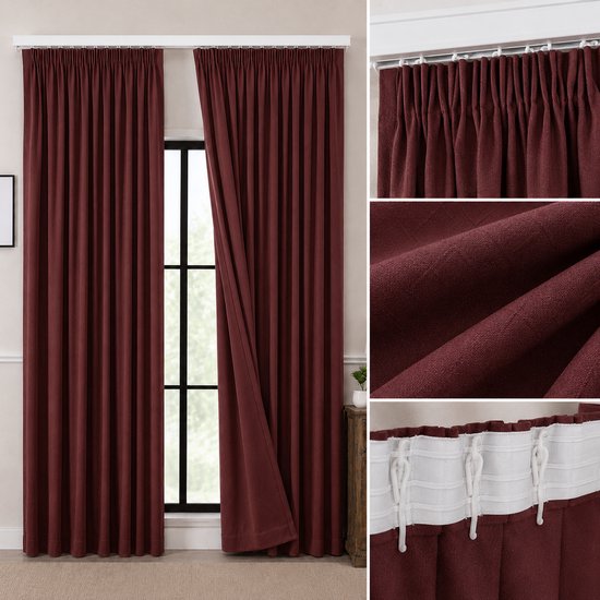 Everyday Elegance Luxe 95% Verduisterend Met Haken - Rood - 132x260 CM ...