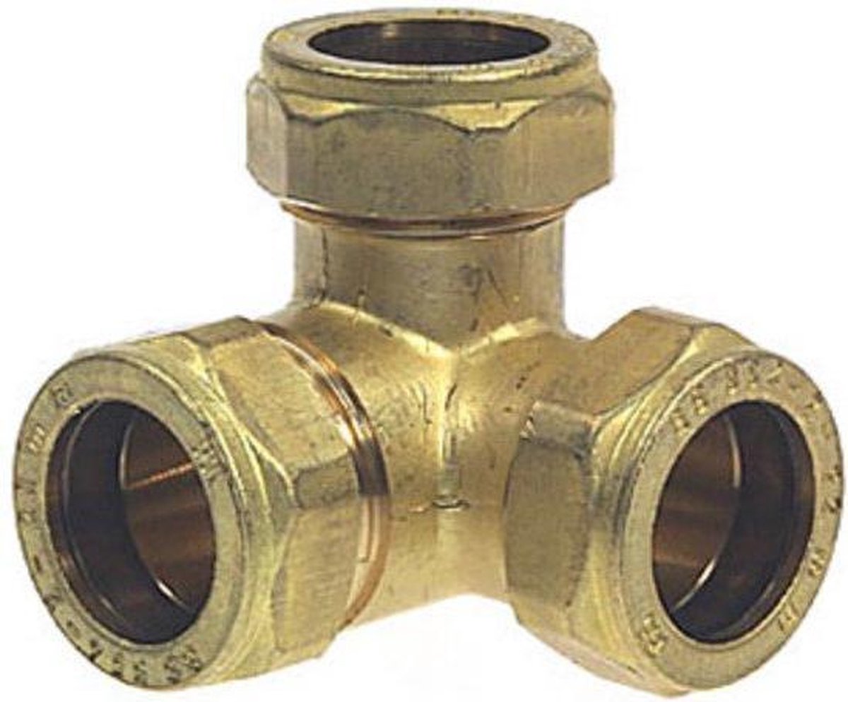 Bonfix messing knelfitting hoek T-koppeling 22x15x22mm FFF | bol.com