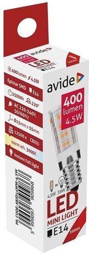 Avide LED mini afzuigkap lamp 4.5W/E14/3000K/400 lm - 230V | bol.com