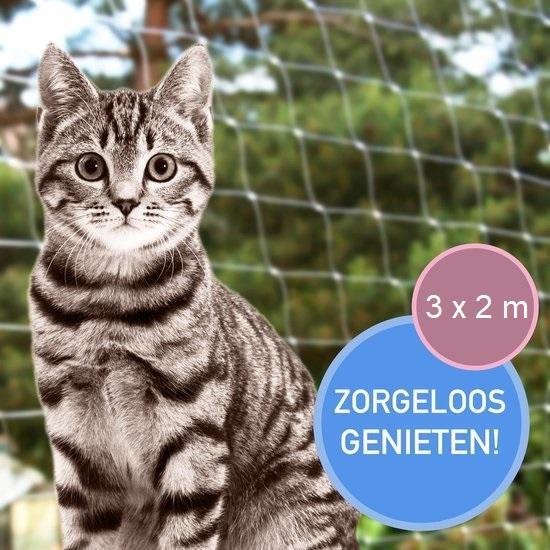 Uacah - Kattennet voor Balkon of Tuin – Transparant – Kattenbeschermnet ...