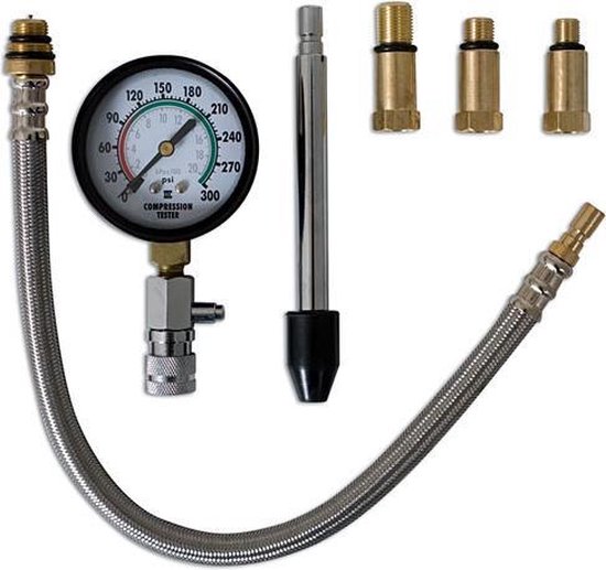Compressietester benzine met adapters - compressie tester set | bol.com