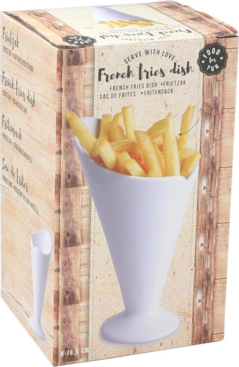 Frietzak - Keramiek - Wit - 18.5cm | bol.com