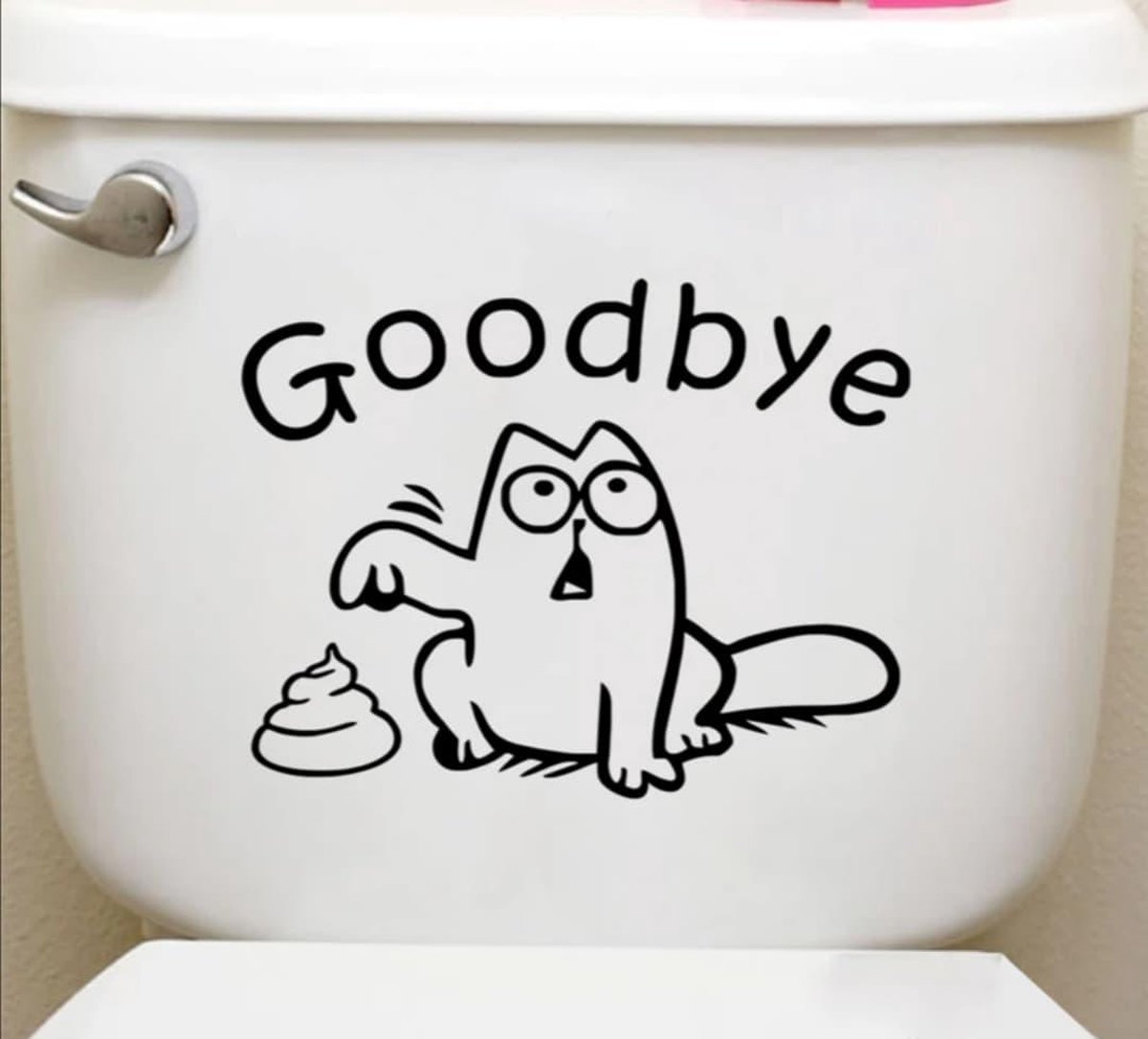 wc sticker cat Goodbye kat poes poep poop | bol.com