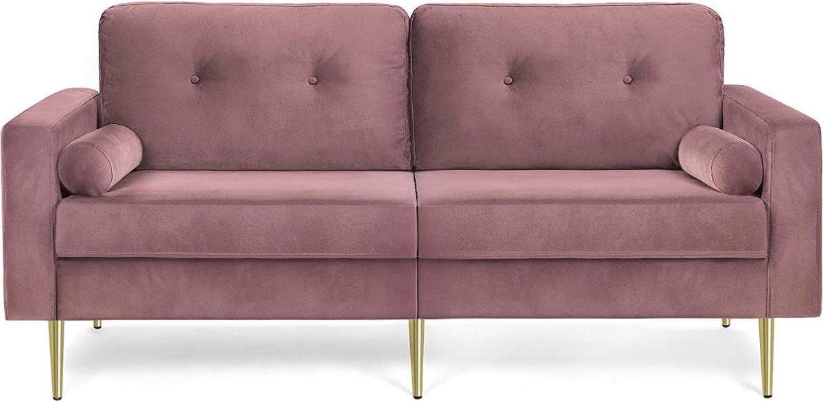 MIRA Home - Bank - 3-zits bank - Woonkamer - Fluweel - Oudroze ...