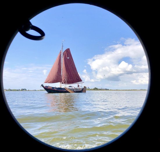 Schilderij foto water zeilboot - vierkant 40x40cm fotoprint dibond ...