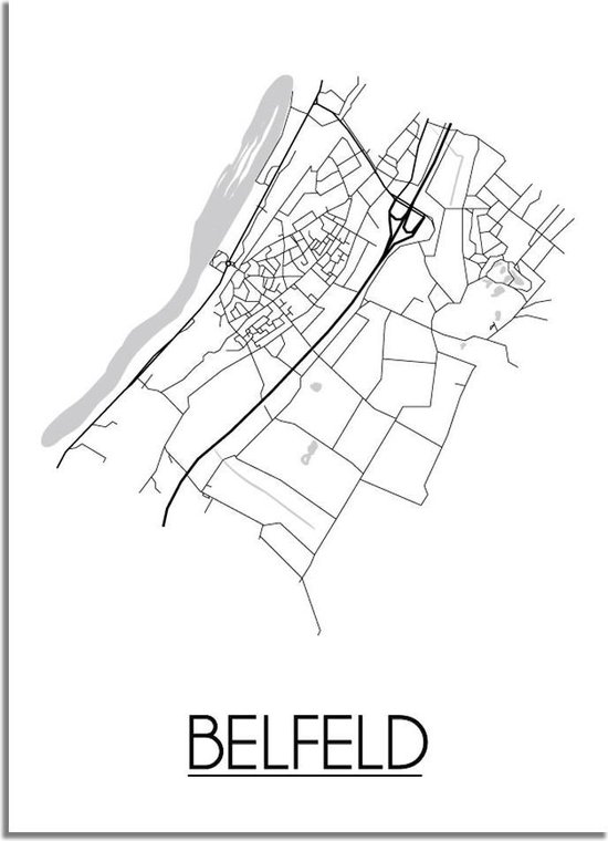 Belfeld Plattegrond poster A2 poster (42x59,4cm) - DesignClaudShop ...
