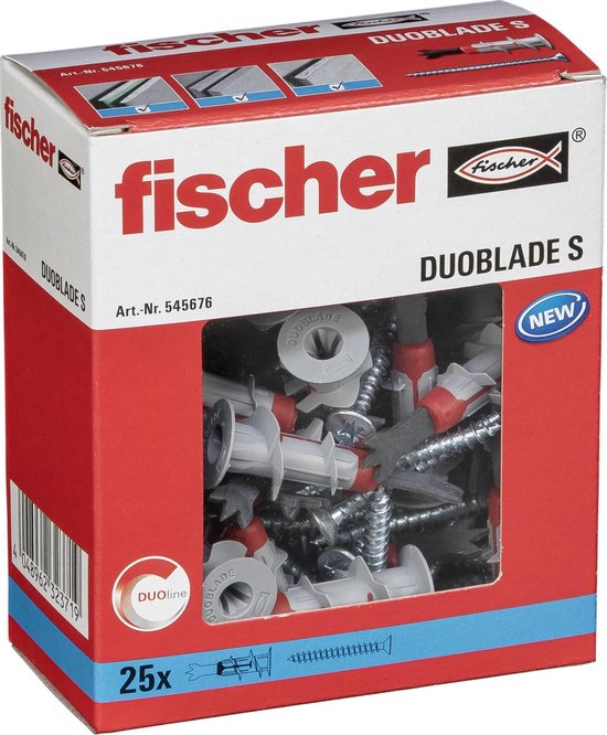 Fischer 545676 DuoBlade S zelfborende gipsplaatplug met schroef (25st ...