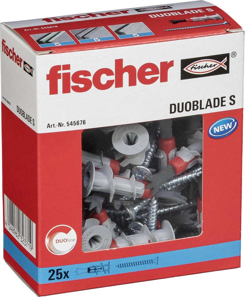 Fischer 25-delige Gipsplaatpluggen en schroevenset DUOBLADE S | bol.com