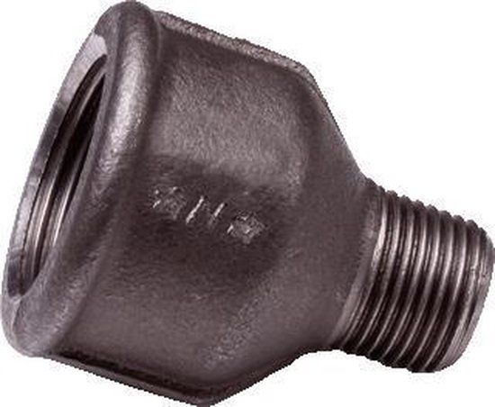 Nefit Ind Nr246 soknippel verlopend met binnen en buitendraad 1 1/2 x1 zwart | bol