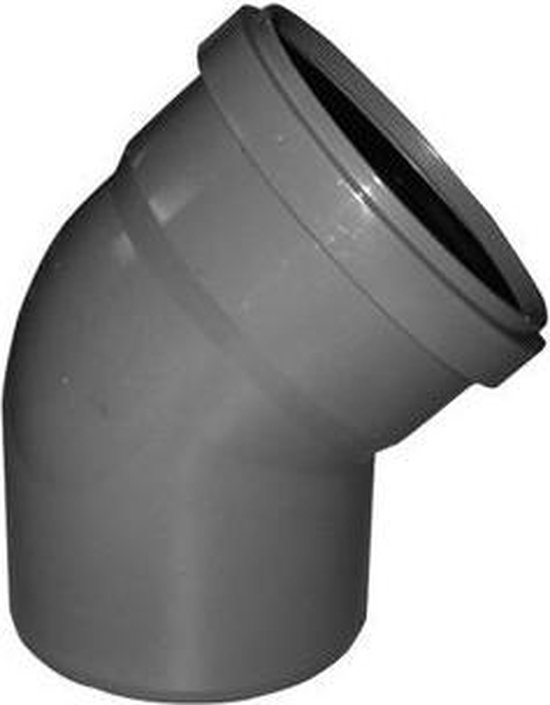 Bocht 45° PVC-U 110 mm SN4 manchet x spie DN100 grijs KOMO/BENOR kort | bol