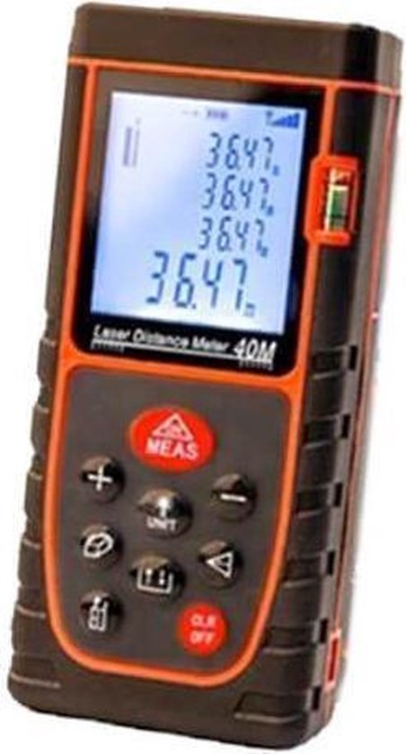 Professionele laser afstandsmeter - Met waterpas - 40 meter - Tot 2mm ...