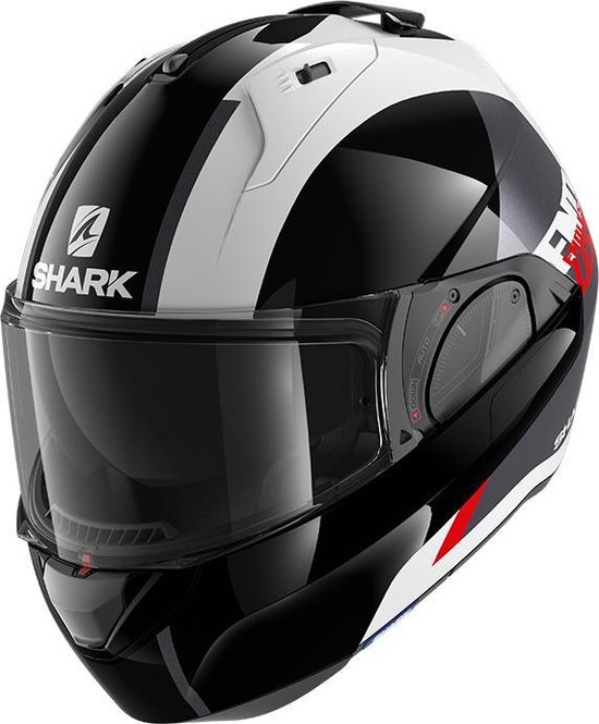 Shark Evo ES Endless White Black Red Systeemhelm - Motorhelm - Maat S | bol.com