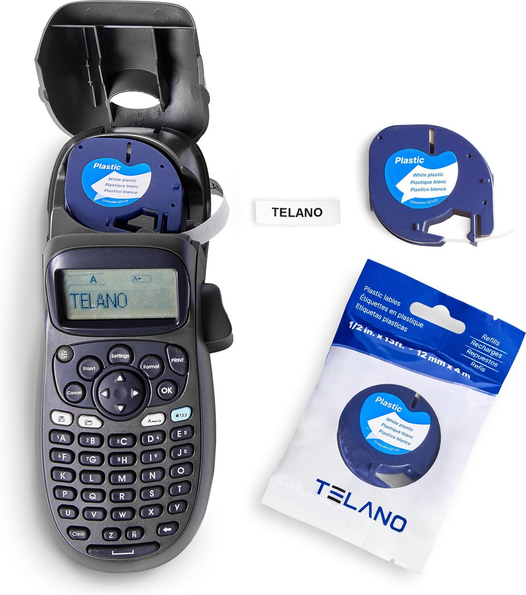 TELANO® Plastic Labels Set 5x 91201 en 5x 12267 voor Dymo Letratag ...