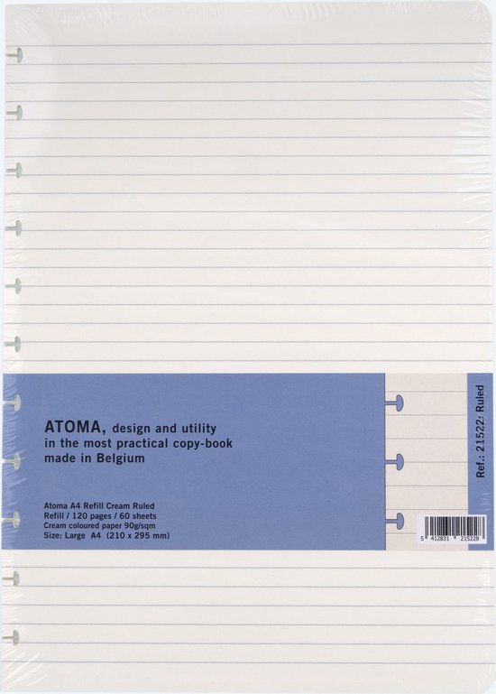 Atoma vulling A4 Pur crème gelijnd 60vel | bol