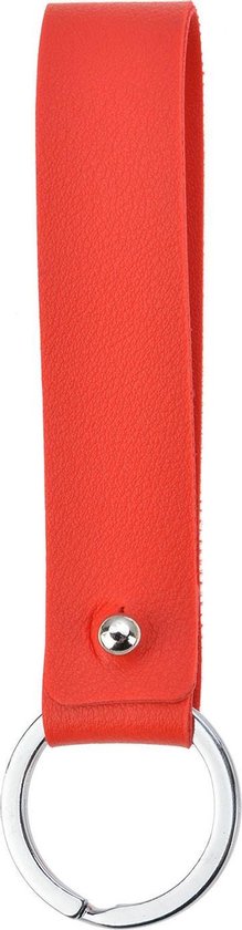 Melady Sleutelhanger Rood Kunstleer, Metaal Sleutelhanger met Koord | bol