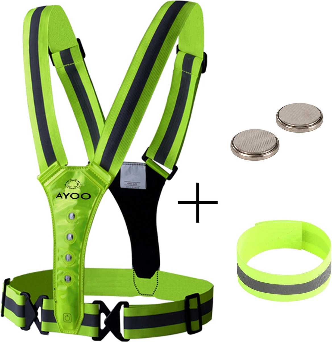 Ayoo Hardloop verlichting - Hardloophesje met verlichting - Rood/Rood ...