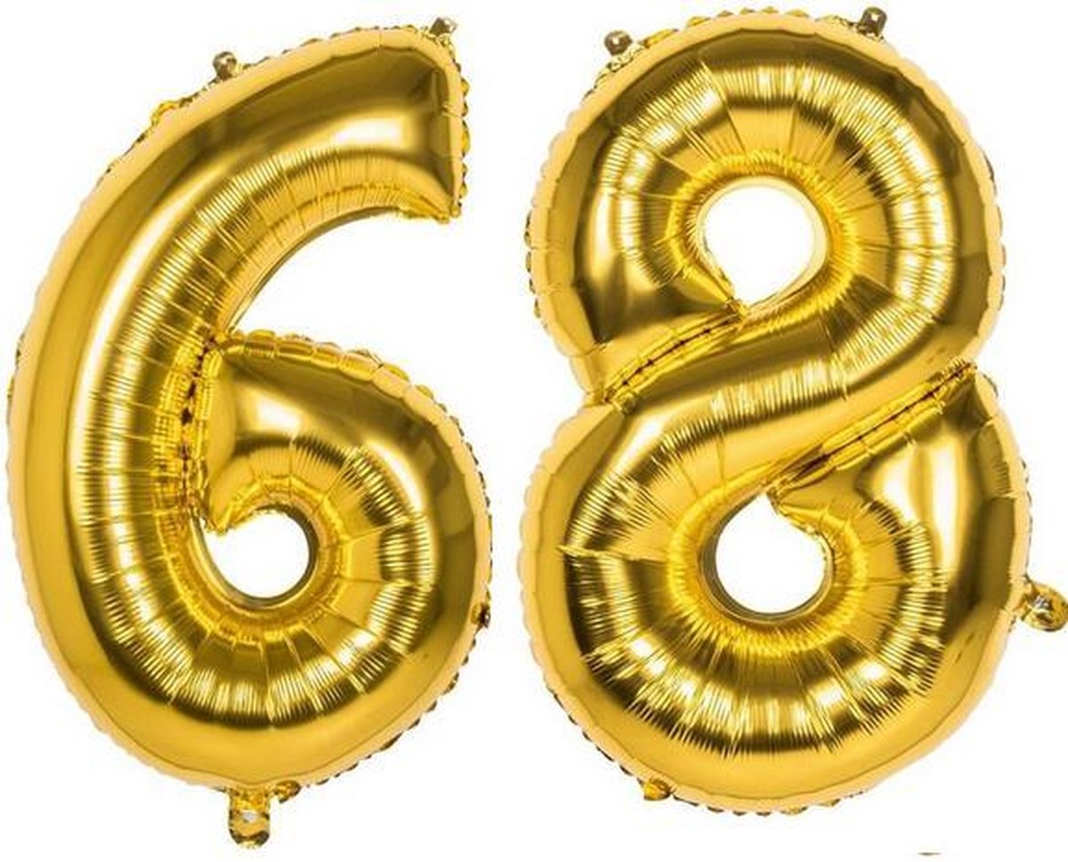 68 Jaar Folie Ballonnen Goud - Happy Birthday - Foil Balloon ...