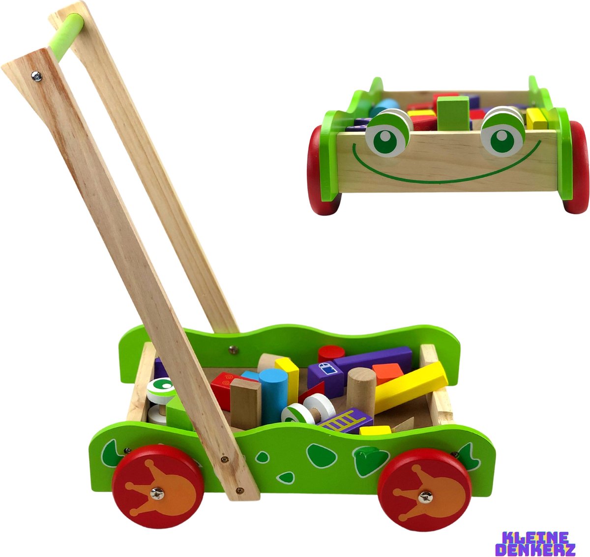 Houten Loopwagen met Houten Blokken - Loophulp - Zelf Bouwen - Duwkar ...