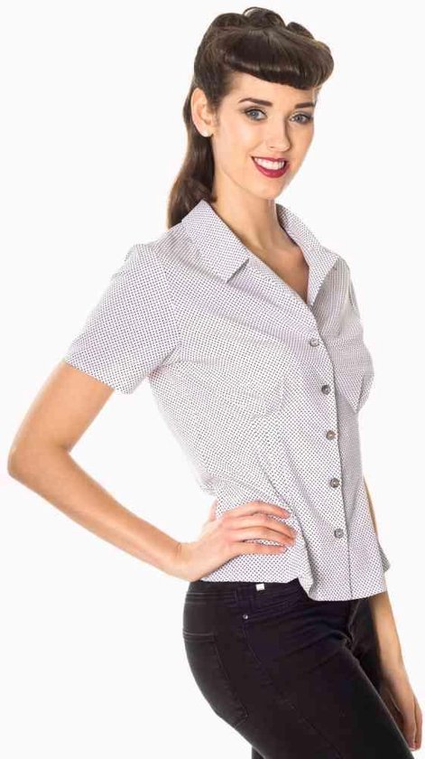 Dancing Days Blouse -2XL- LOU LOU Wit/Zwart | bol