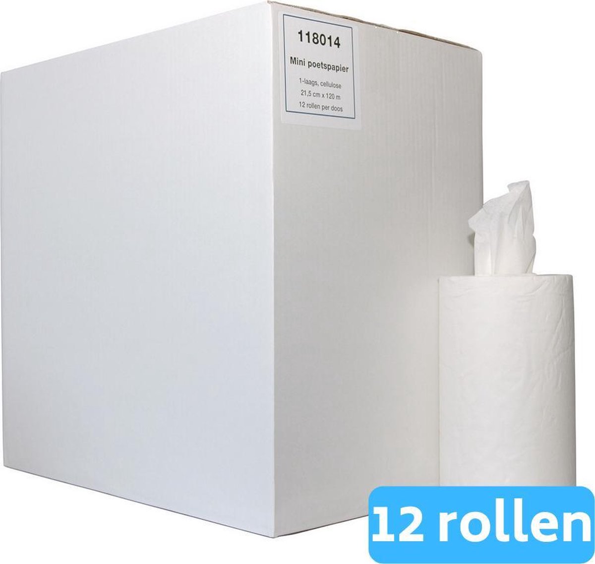 Mini rol papier, 22 cm x 120 mtr, 12 rol - handpapier - afdroogpapier ...