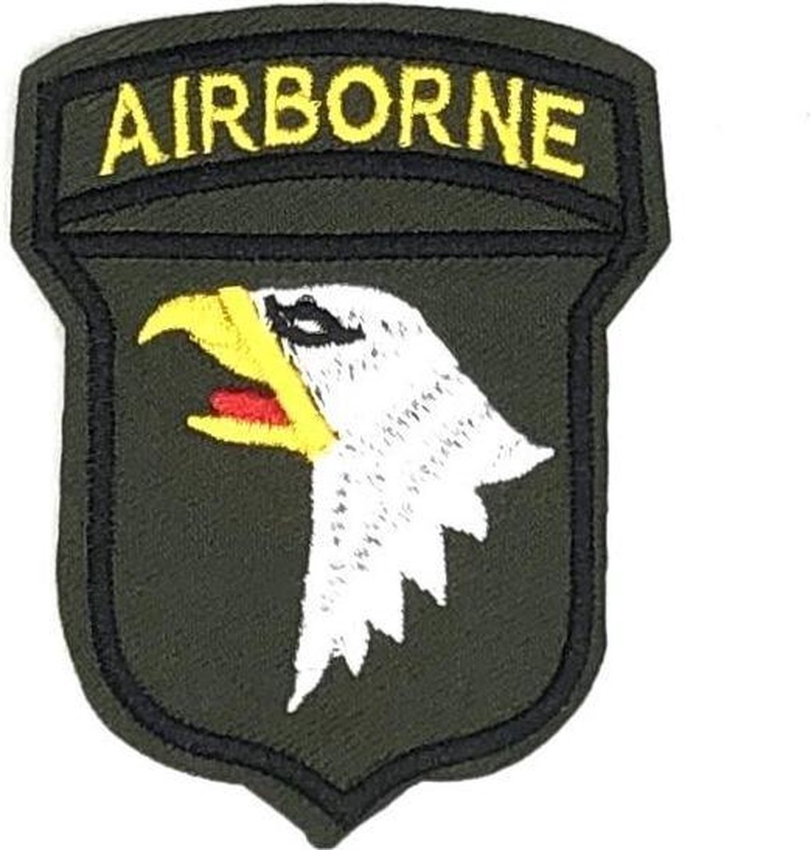 Legergroen Airborne Tekst Embleem Met Adelaar Strijk Patch 6.7 cm / 8.3 ...