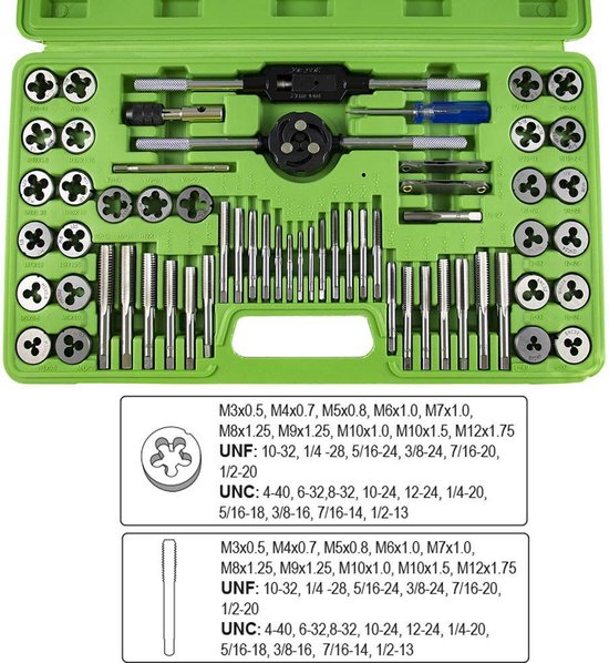 JBM Tools | Snij- en draadtapset | 60-Delig | bol.com
