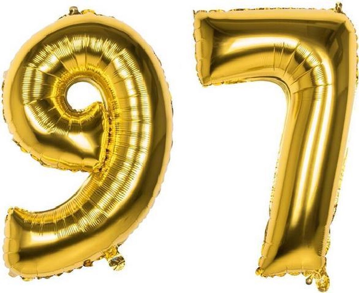 97 Jaar Folie Ballonnen Goud - Happy Birthday - Foil Balloon ...