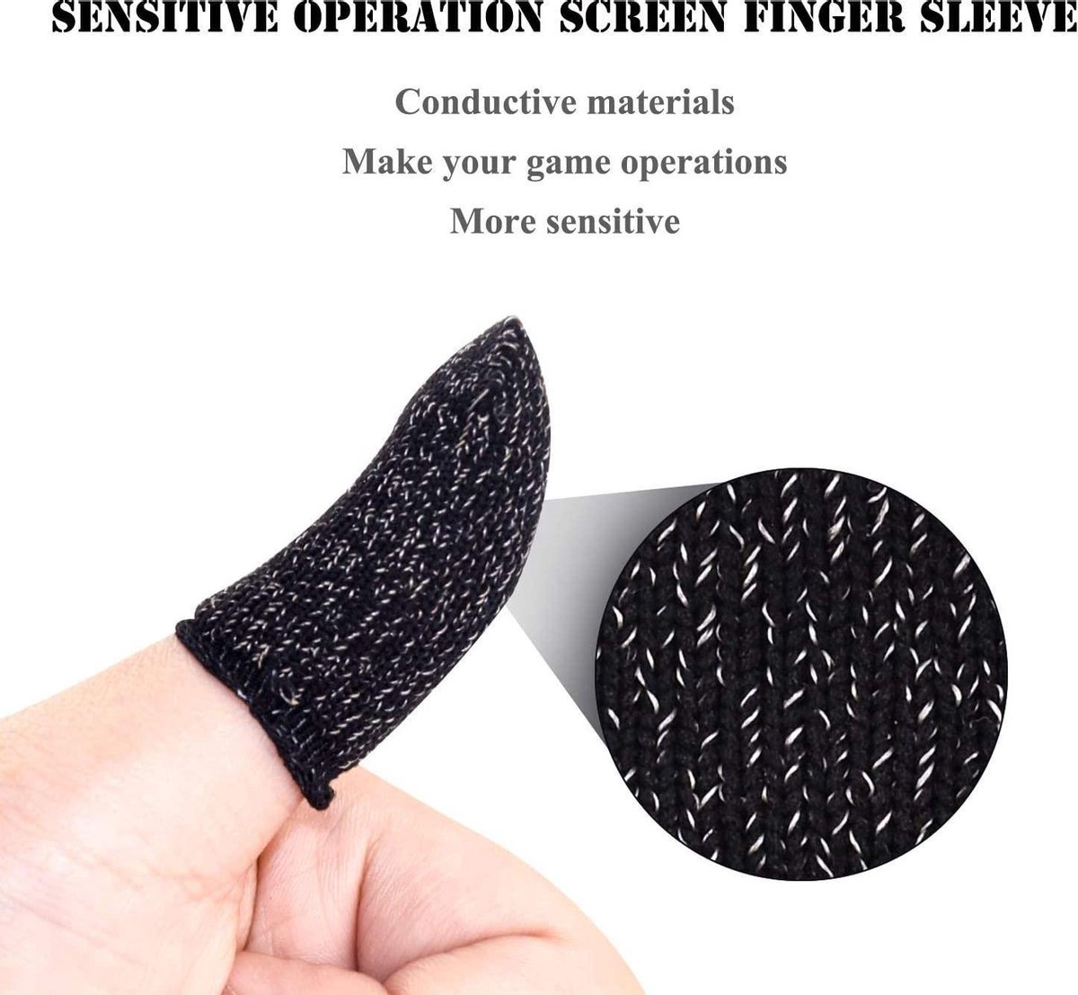 Gaming Finger Sleeve Touchscreen Finger Gloves Conductive Fiber Cap ...