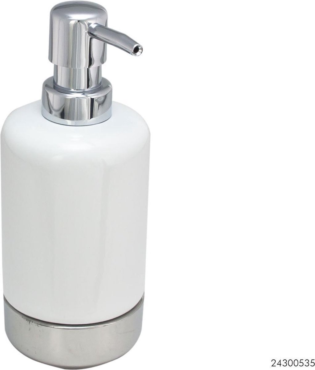 Zeeppompje - Keramiek - Wit/Zilver- 700ml - Handzeep - Zeepdispenser ...