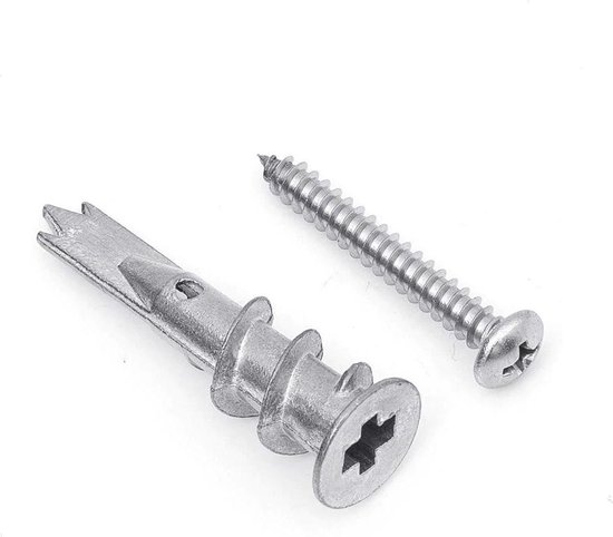 Hollewand plug / gipsplaatplug incl schroef zelfborend (15 stuks) | bol.com