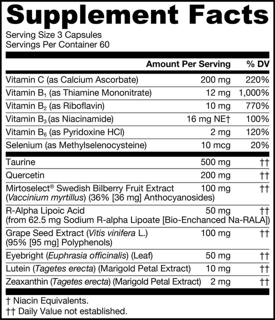 Vision Optimizer 180 capsules - luteïne, zeaxanthine, Zweedse bosbes ...