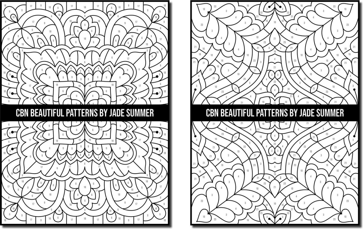 Color by Number Beautiful Patterns Coloring Book - Jade Summer | bol.com