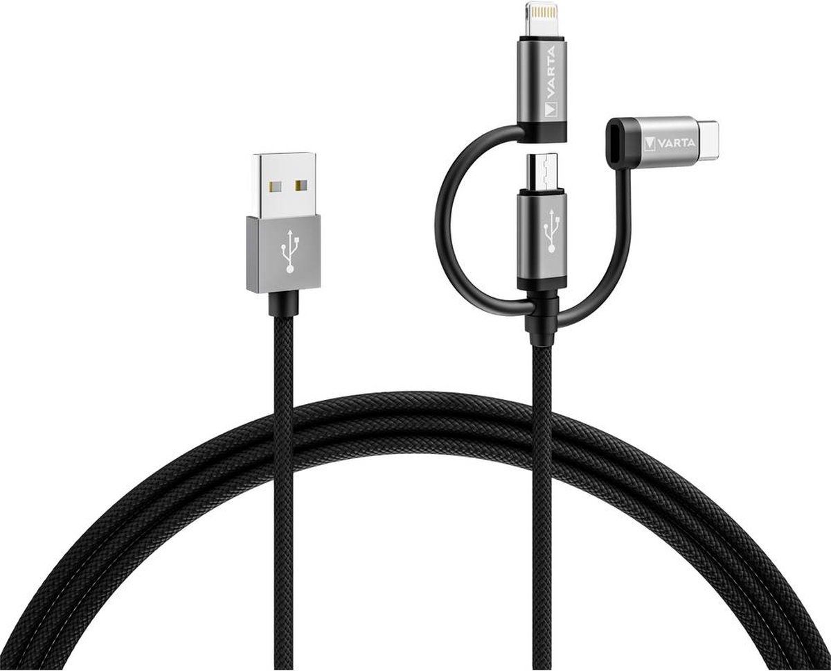 Varta USB-kabel USB-A stekker, USB-micro-B stekker, USB-C stekker ...