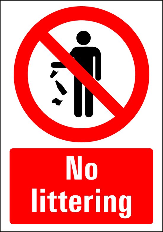No littering sticker 148 x 210 mm | bol.com