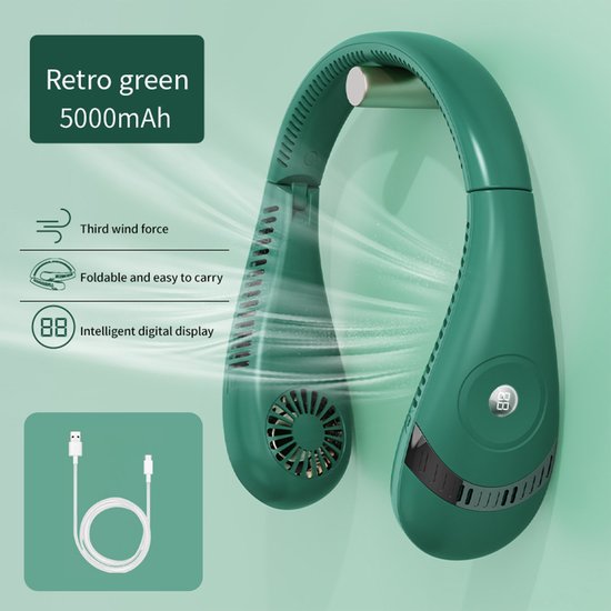 Merdoo Nek Ventilator Usb Oplaadbaar - 3 Standen Mini Hand Ventilator ...