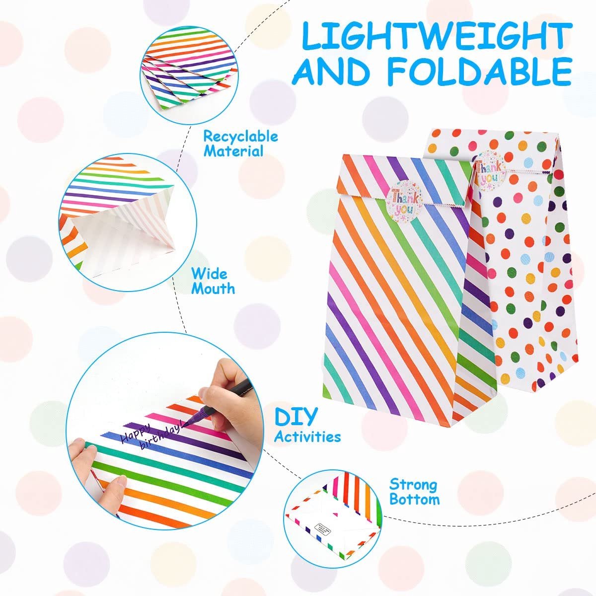 Lux*-Uitdeelzakjes-papier 30 stuks met 36 stickers-Groot- Maat L ...