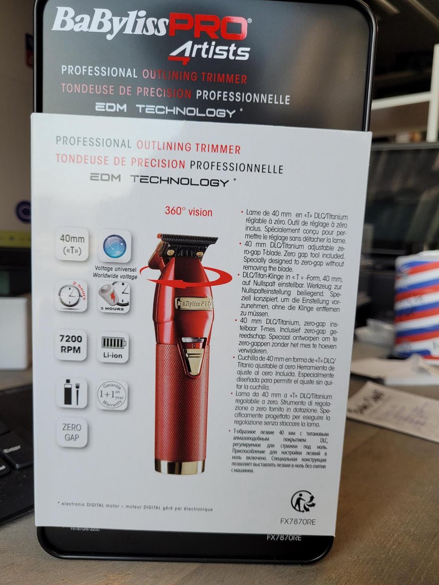 Babyliss PRO 4Artists Skeleton Trimmer Rood - Ferrari Engine Designed ...