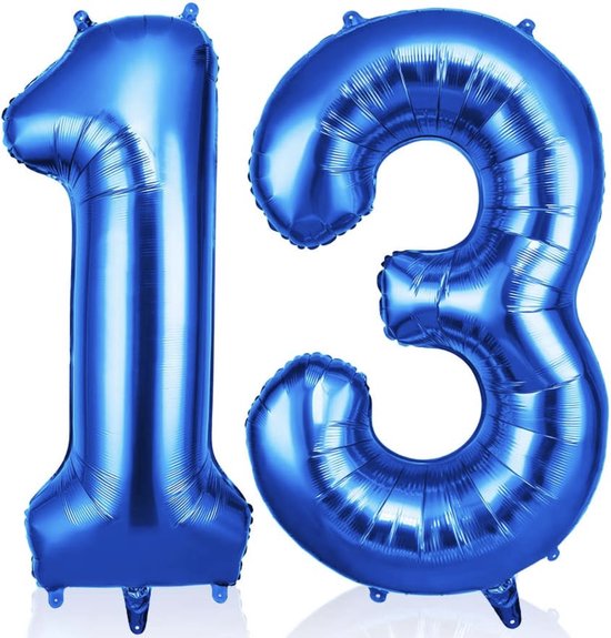 Cijfer ballonnen set 13 blauw || Op werkdagen voor 16:00 besteld = is ...