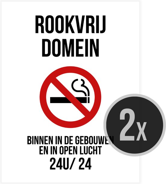 Pictogram/ bord | "Rookvrij domein - Binnen & buiten" | 27 x 36 cm ...