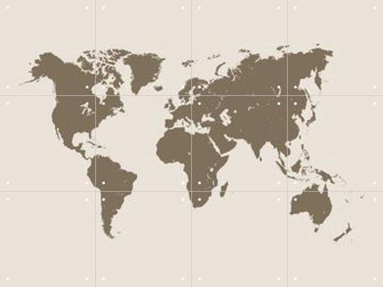 IXXI World Map gold - Wanddecoratie - Abstract - 80 x 60 cm | bol