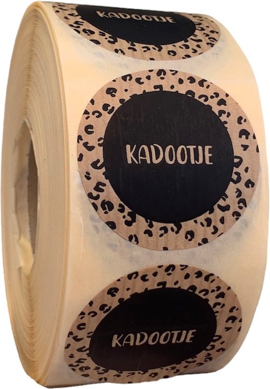 100 Sluit stickers - Sluitzegel – Kadootje | Zwart – Bruine - luipaard / Kraft Rand |... | bol.com