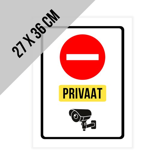 Pictogram/ bord | "Privaat" - Geen toegang/ Camerabewaking | 27 x 36 cm ...