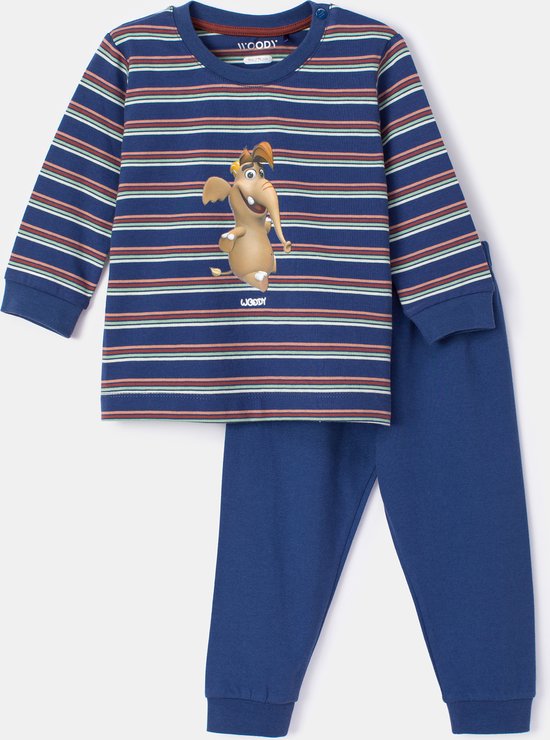 Woody - Baby - Unisex Pyjama, multicolor streep - 6 maand | bol.com