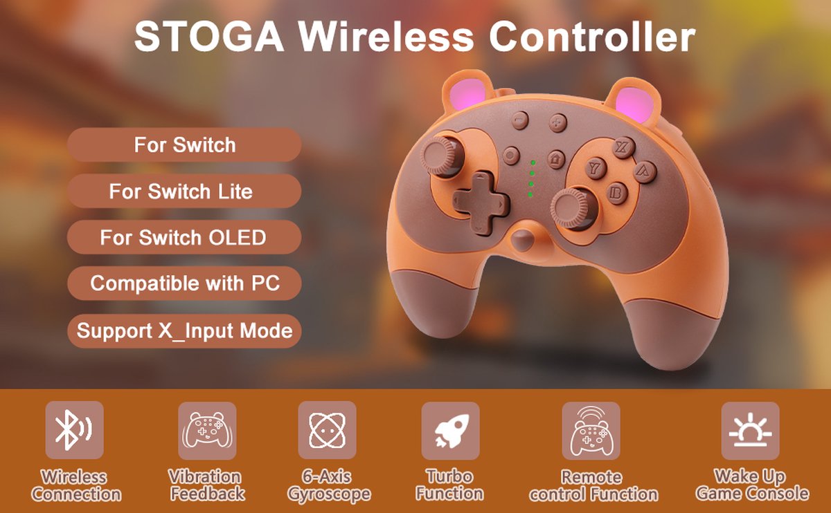 PowerLead Draadloze Nintendo Switch Controller Voor Kinderen - Tom Nook ...