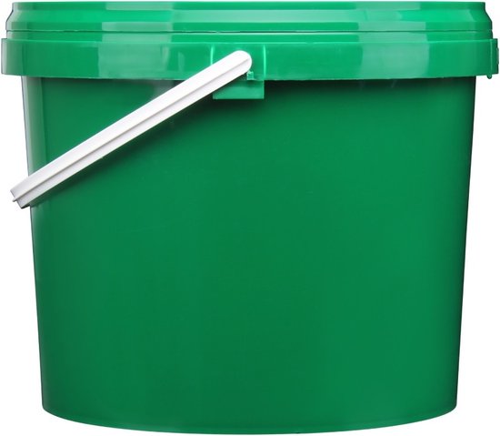 Emmer met deksel - 5 liter - rond - groen | bol.com