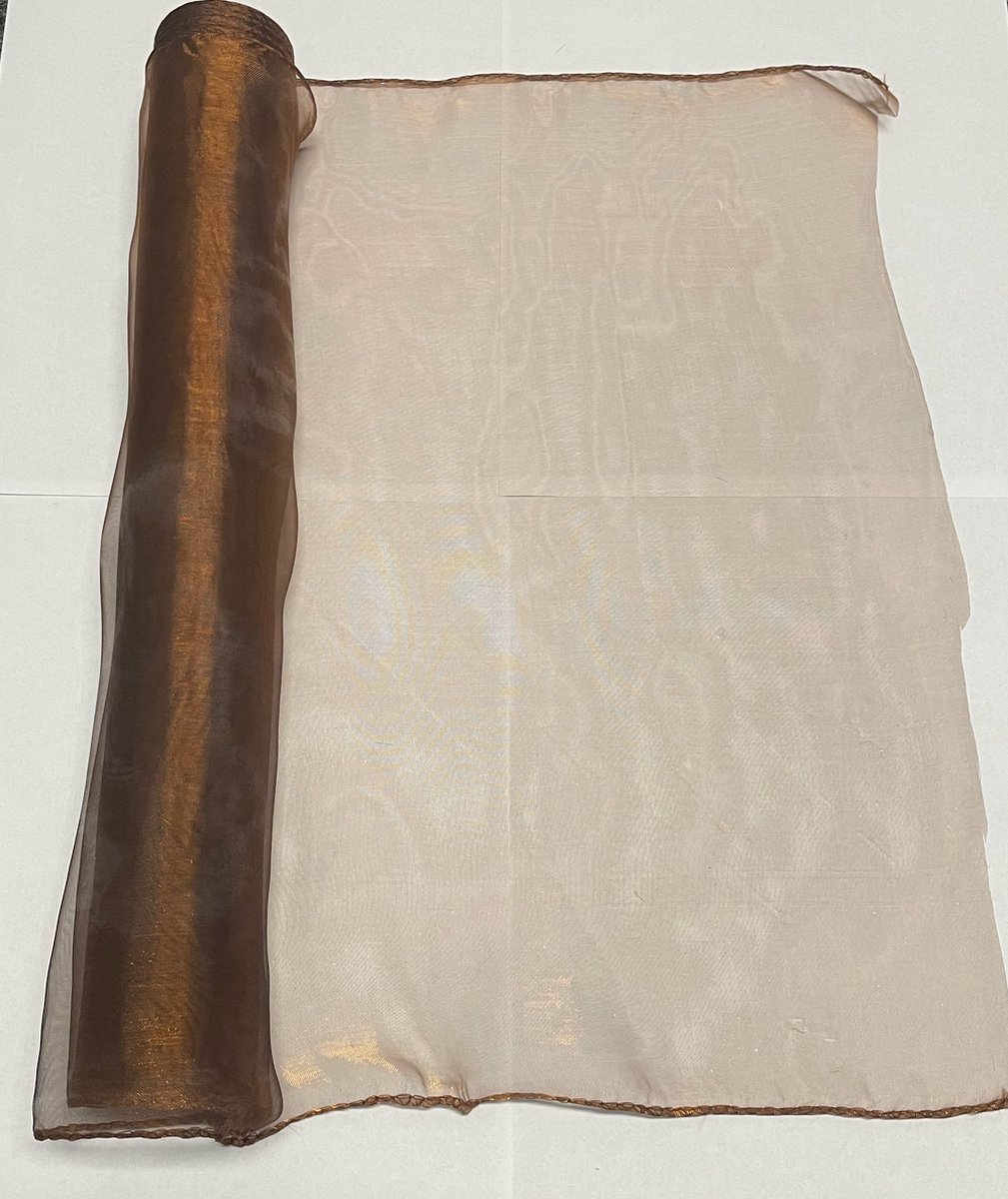 Organza stof op rol 40 x 1000 cm - Bruin - Decoratie stof - Knutselstof ...