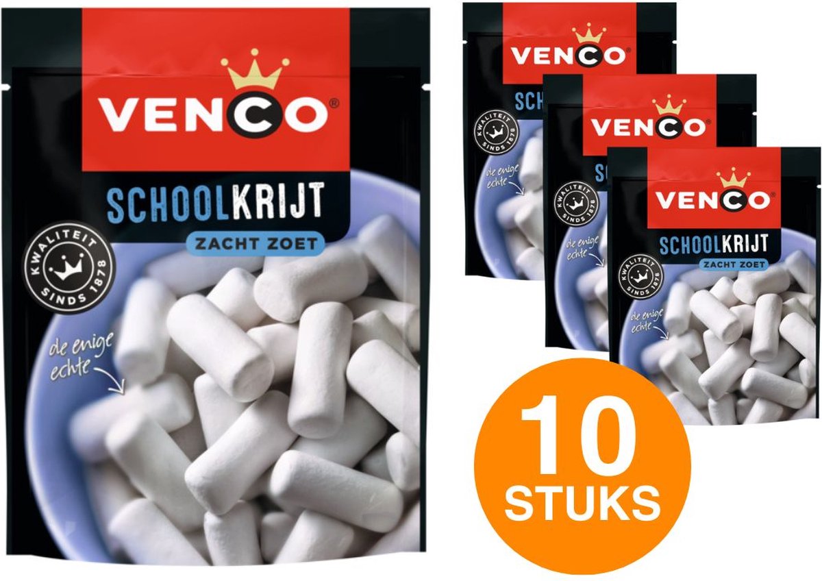 Venco Schoolkrijt Drop 10 zakken à 225g Snoep Geslaagd - Zachte Zoete ...