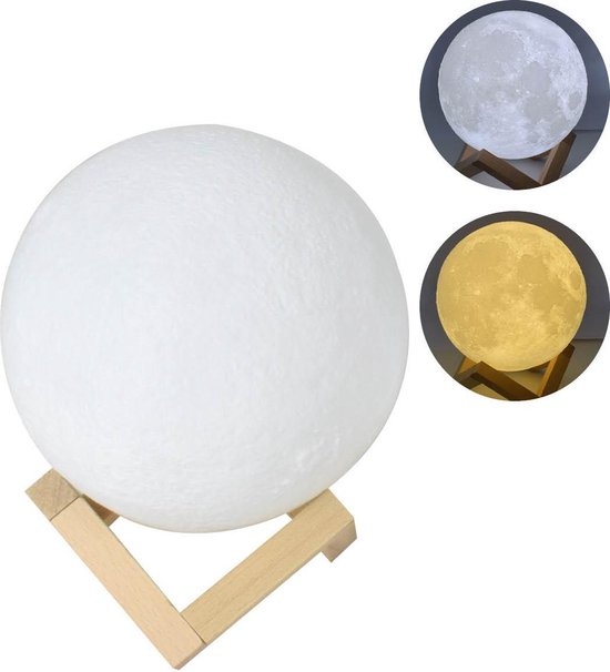 Maan lamp 3D, oplaadbaar en dimbaar moonlight, 100% veilig voor ...