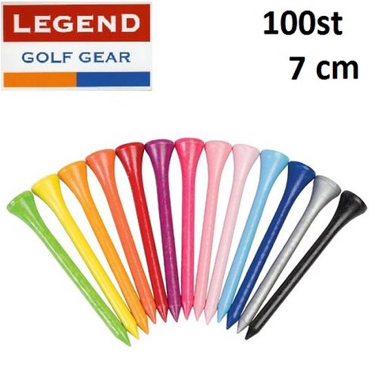 100 Houten Gekleurde Golf Tees 7 cm | bol