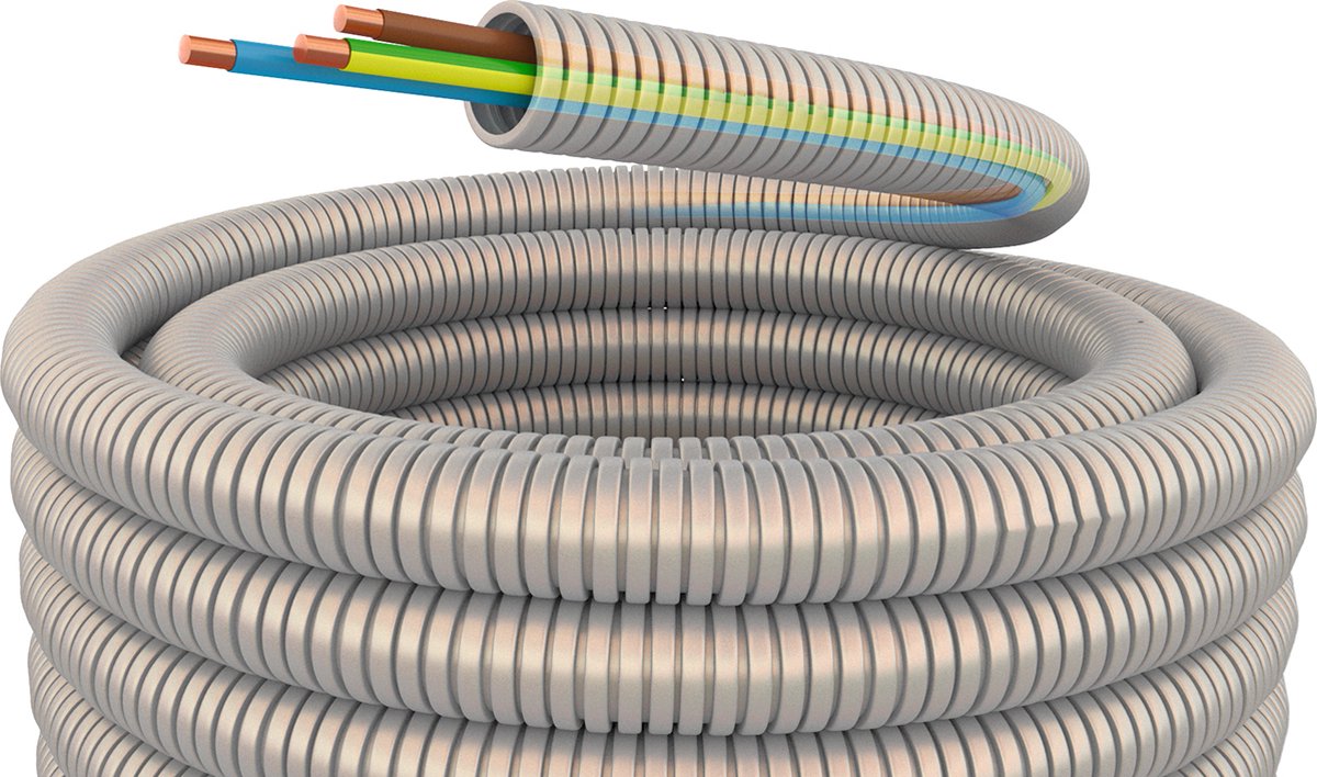 Flexibele Buis met VD Draad - Voorbedrade Flexbuis - 3x2.5mm - 16mm ...